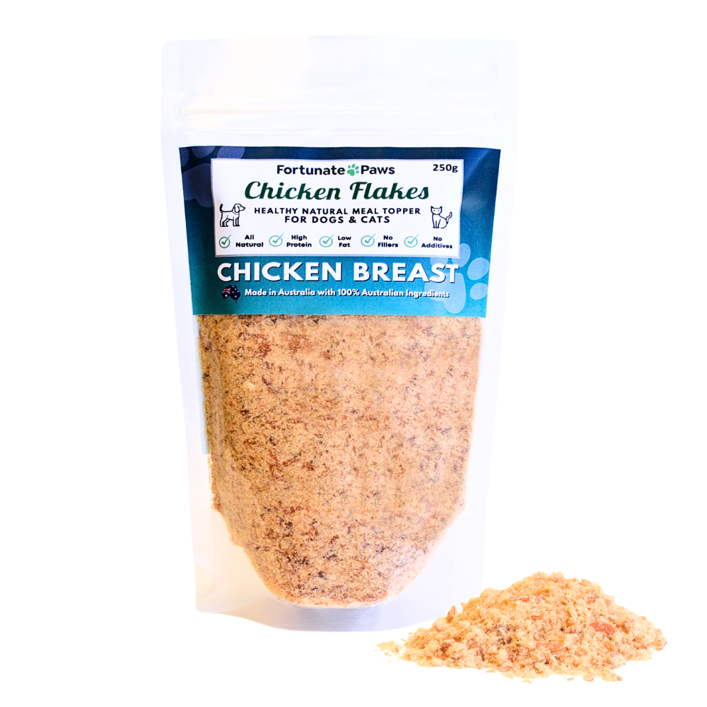 Cat and Dog Meal Toppers – Chicken Flakes | FortunatePaws